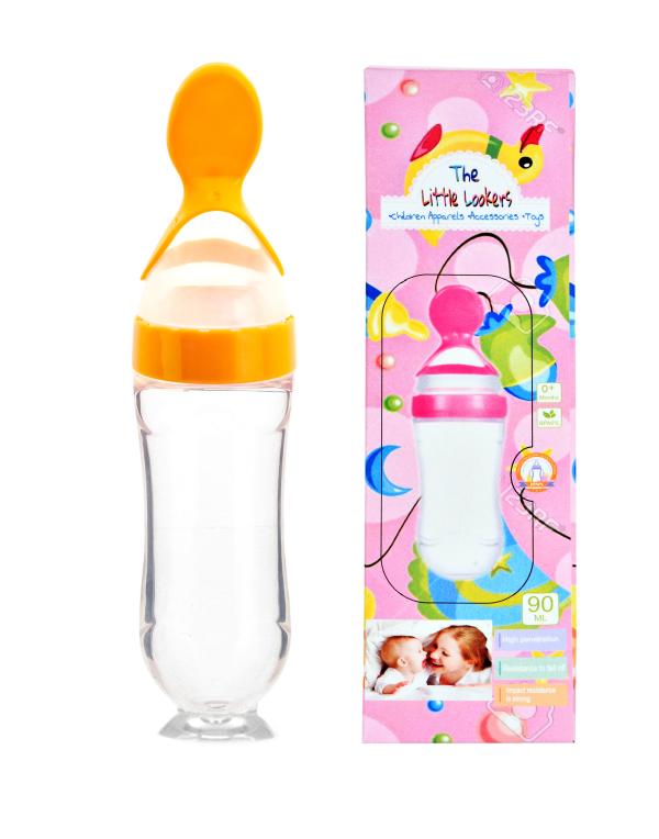 THE LITTLE LOOKERS Squeezy Feeder, Yellow & Pacifier/Nibbler for Kids ...