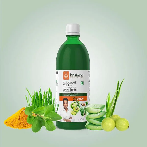 Krishna's Herbal & Ayurveda Amla Aloe Vera Wheat Grass Haldi Tulsi ...