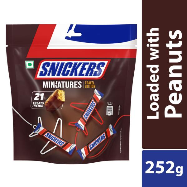 Snickers Miniatures Chocolate Pack | Travel Edition | 21 Treats Inside ...