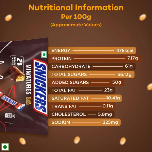 Snickers Miniatures Chocolate Pack | Travel Edition | 21 Treats Inside ...