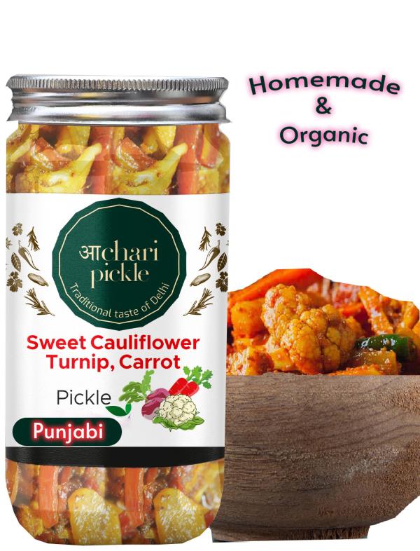 Punjabi Gobhi Gajar Shalgam Pickle 400grams, Sweet, Sour and Juicy ...