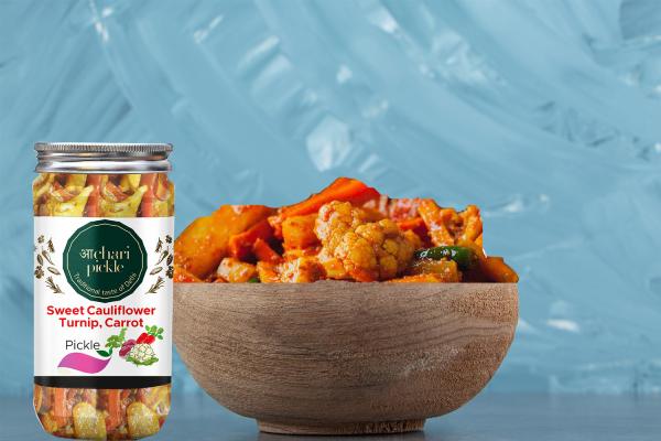Punjabi Gobhi Gajar Shalgam Pickle 400grams, Sweet, Sour and Juicy ...