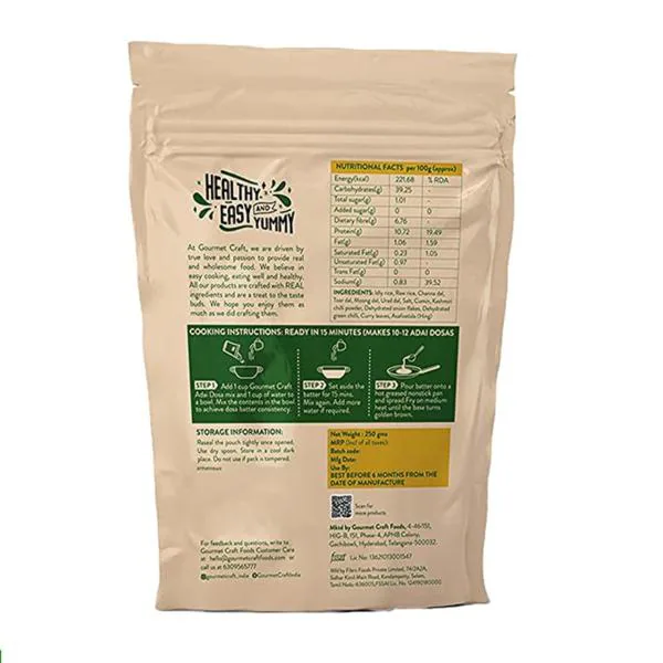 Gourmet Craft Vegetarian Combo of Instant Mix Multigrain Adai Dosa and ...