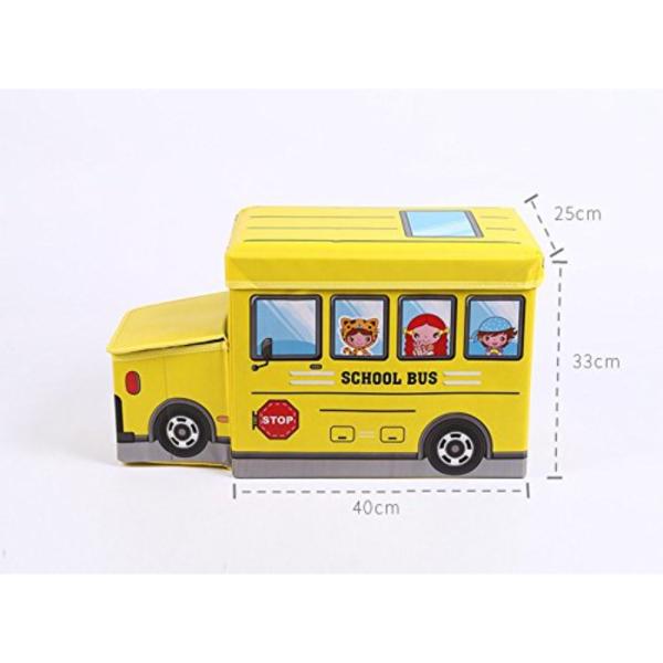 Inditradition Foldable School Bus Shape Toys Storage Box | Multi ...