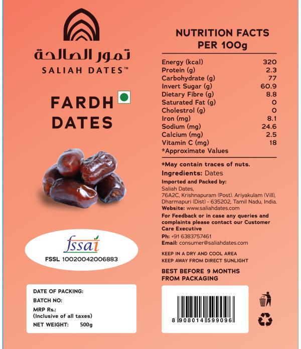 SALIAH DATES Natural Handpicked Fardh Dates | Rich in Vitamin | High ...