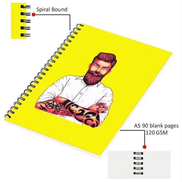 Lakeer A5 Personal Unruled Diary Spiral 90 Pages Book 120 GSM Thick Paper - Man Notepad ...