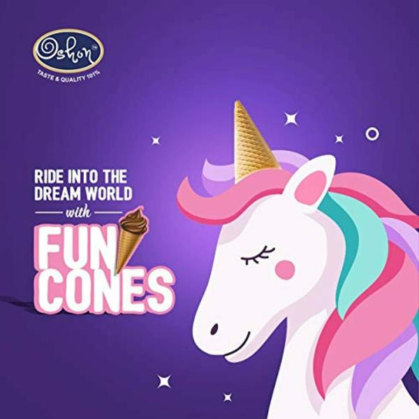 Oshon Fun Cones Chocolate Cream Filled Treat Cone 60 Pcs - JioMart
