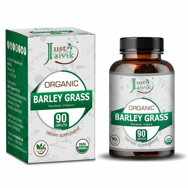 Just Jaivik Organic Barley grass Tablets As Dietary Supplements - 750mg ...