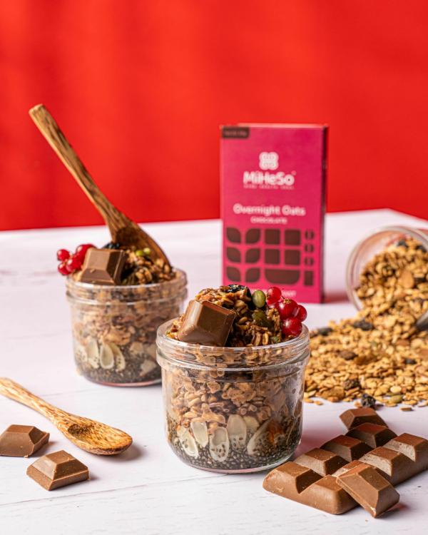 MiHeSo Overnight Oats - Chocolate, 420g, 100% Natural, Calcium ...