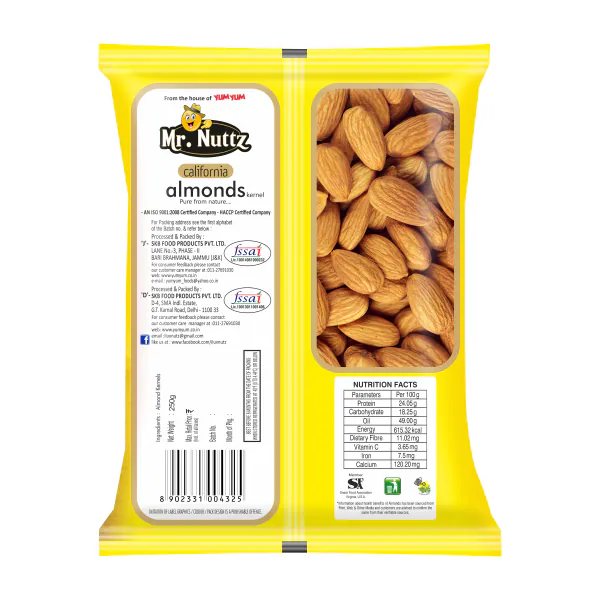 Mr.Nuttz Premium California Almonds Badam 250 g - JioMart