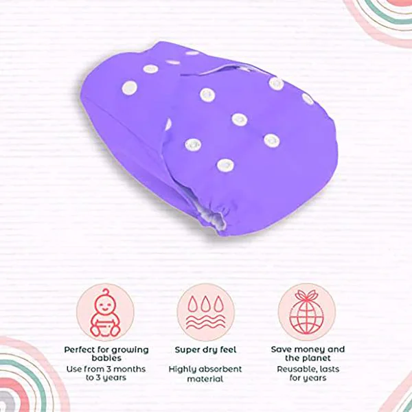 MY NEWBORN Cloth Diapers with 1 Microfiber Insert (Pack of 1, Purple ...