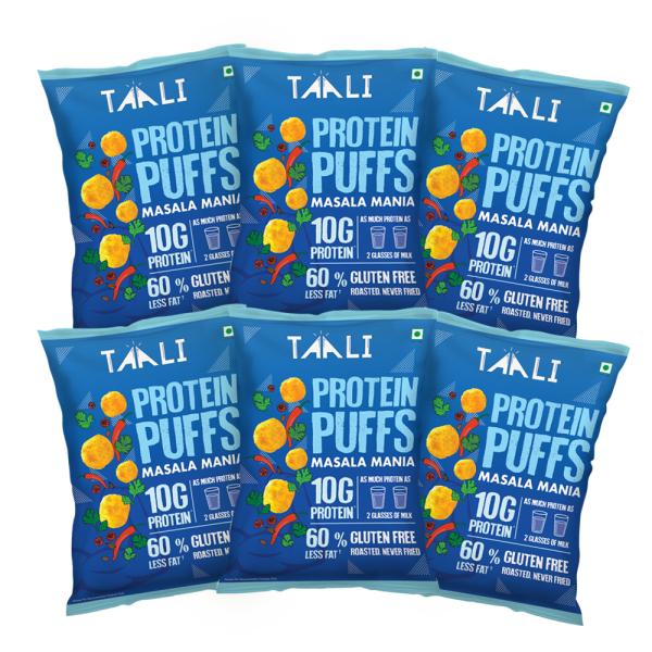 Taali Masala Mania Jowar & Protein Puffs 60 gm (Pack of 6) - JioMart