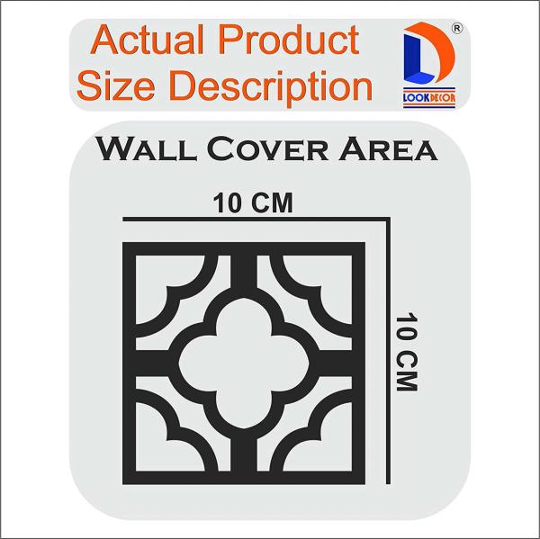 Look Decor Silver Borders Silver Pack Of Mirror Acrylic Wall Stickers ...