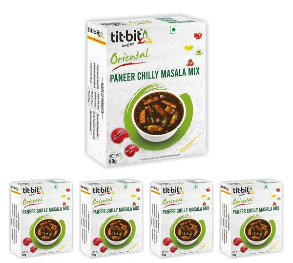 Tit-Bit Oriental[ Regular] Paneer Chilly Masala Mix Pack of 5[ 50 gms ...