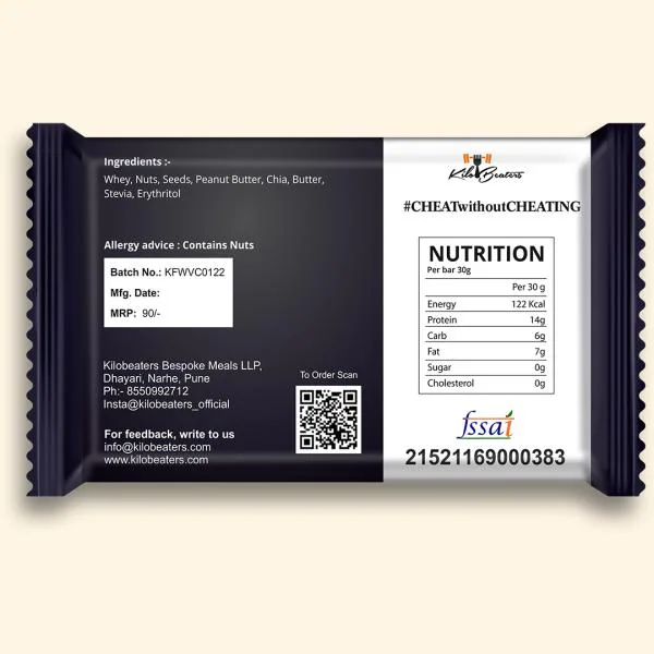 Kilobeaters - Vanilla Cinnamon Whey Bar (Pack of 6 Bars) - Low Carb ...