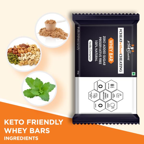 Kilobeaters - Vanilla Cinnamon Whey Bar (Pack of 6 Bars) - Low Carb ...