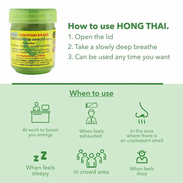 HONG THAI HERBAL INHALANT Compound Thai Herb Inhalant (Pack of 2) - JioMart