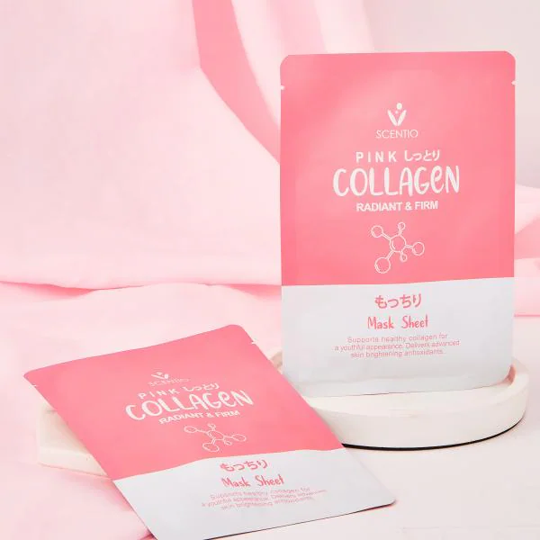 SCENTIO Pink COLLAGEN (MADE IN THAILAND) Radiant & Firm Mask Sheet ...