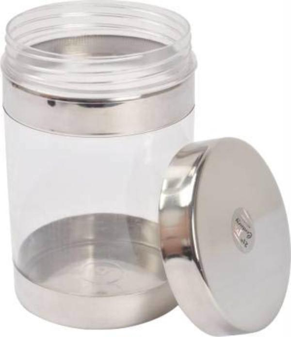 JVL Silver Stainless Steel Twister Clear Mirror Finish Canister Set ...