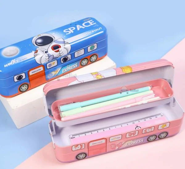 JAPSI Double Decker Bus Pencil Box Set (Boys Print) ; Metal Box ; Four ...