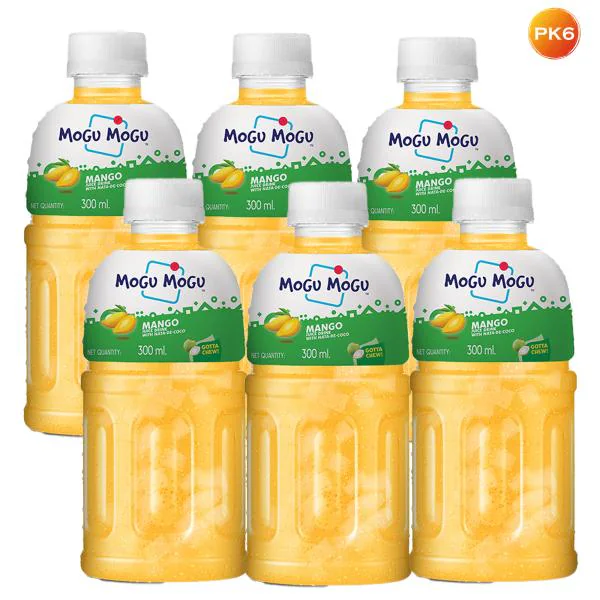 Mogu Mogu Mango Juice 25% with Nata De Coco 300 ml - Pack of 6 - JioMart