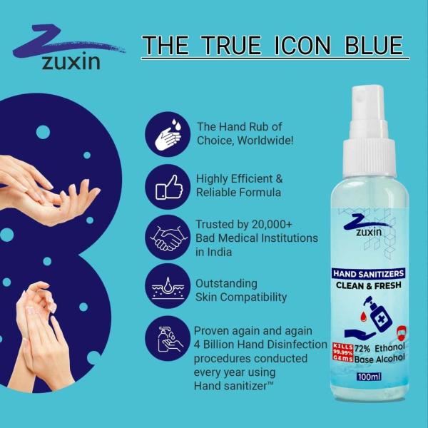 ZUXIN Liquid Based Hand Sanitizing Rub with 80% Alochol Content Hand ...