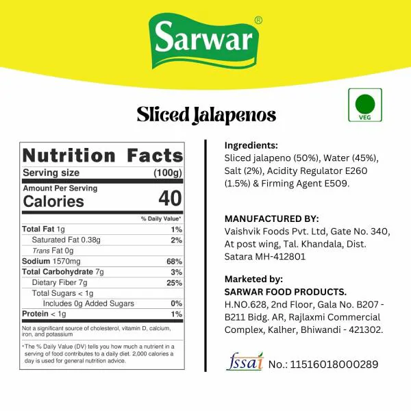 Sawar Jalapeno Slice 2.9 Kg - JioMart
