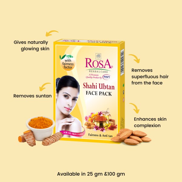 ROSA FACE PACK COMBO SET (SHAHI UBTAN, PACK OF 4 PCS. ) - 100GM EACH ...
