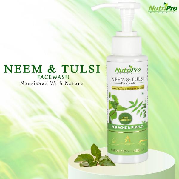 NutriPro Neem & Tulsi Face Wash| For Acne & Pimples| Enriched With Neem, Tulsi & Haridra Extract ...
