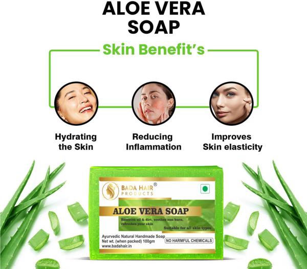 Badahair Aloe Vera Handmade Bath Soap Enrich With Vitamin E, Glycerine ...