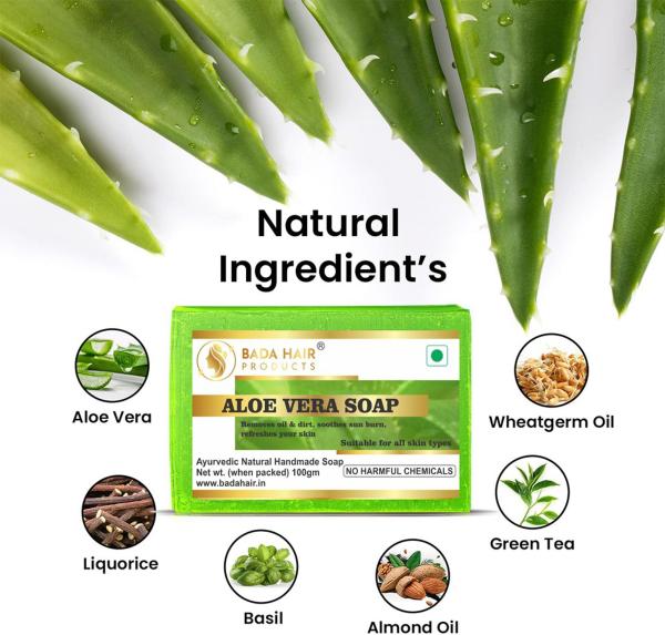 Badahair Aloe Vera Handmade Bath Soap Enrich With Vitamin E, Glycerine ...