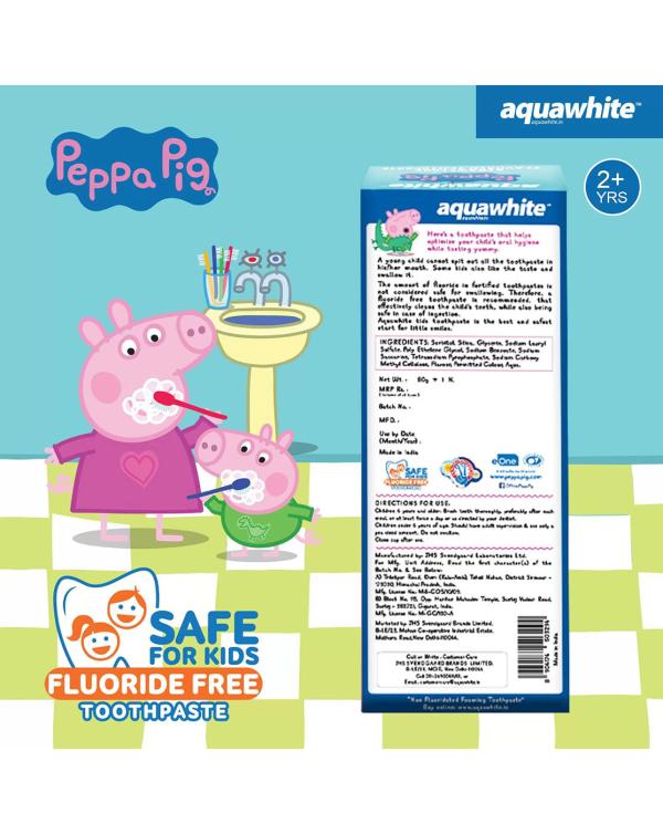 aquawhite Peppa Pig Kids Strawberry Toothpaste 80g (Pack of 2) - JioMart