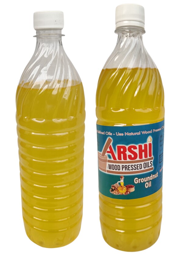 Arshi Wood Pressed Ground Nut Oil-1 Litre-Cold pressed Peanut Oil-Kolhu ...