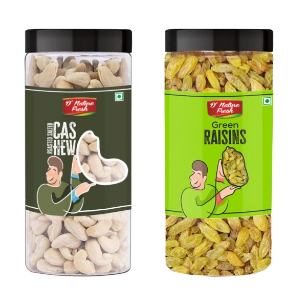 Premium Roasted Salted Cashew (500g) & Raisins Kishmish (500g) (1kg Dry Fruits Combo Pack) - JioMart
