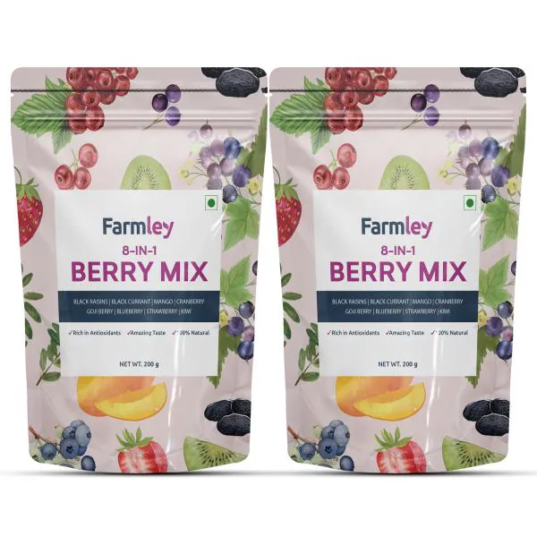 Farmley 8 in 1 Tasty Berry Mix Jar- Antioxidants Rich, Mix Dried ...