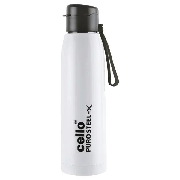 Cello Puro Steel-X Cooper Water Bottle, 900ml, White - JioMart