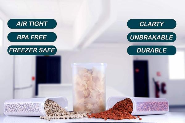 Qtrix Kitchen Storage Container Set with Air Tight Plain Lids Multi ...