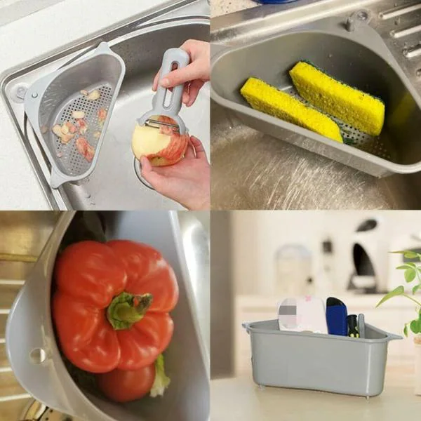 Sink Basket Strainer, Multi-Functional Kitchen Triangle Drain Sink ...