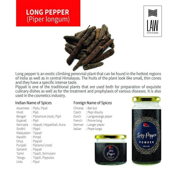 looms & weaves - Ground Long Pepper/Thippili/Pipali Powder - 50 gm ...