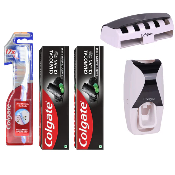 Colgate slim soft 17x toothbrush 1 Piece + Colgate Charcoal Clean Oral ...
