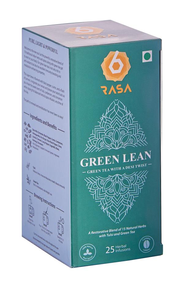6rasa Green Lean Tea | Green Tea with a Desi Twist | 16 Ayurvedic ...
