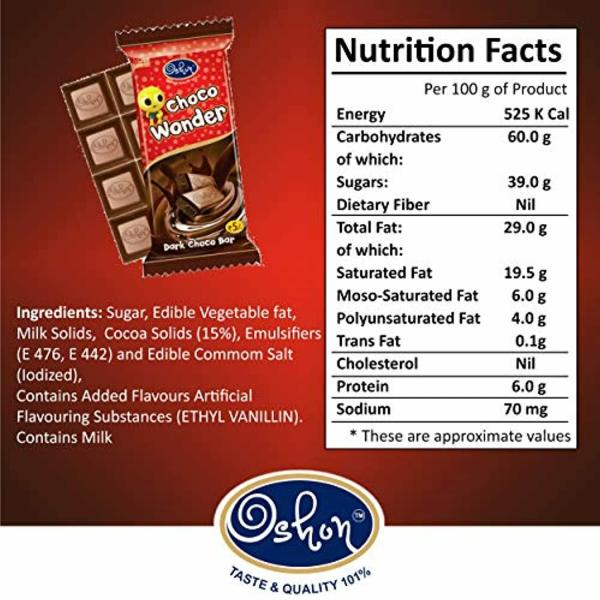 Oshon Choco Wonder Bar Dark And Milk Rich Chocolate 500 G (Pack of 2 ...