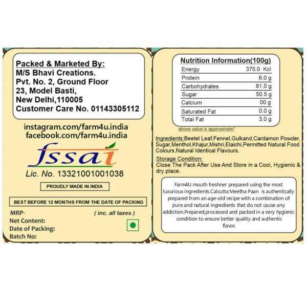 FARM4U (Pack of 2) Premium Banarasi Meetha Paan& Calcutta Meetha Paan ...