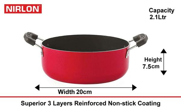 Nirlon 4 pcs of Red and Black Non-stick Aluminium Odour Free ...