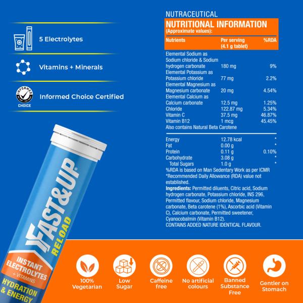 Fast&Up Reload electrolyte instant energy and hydration drink Hydration ...