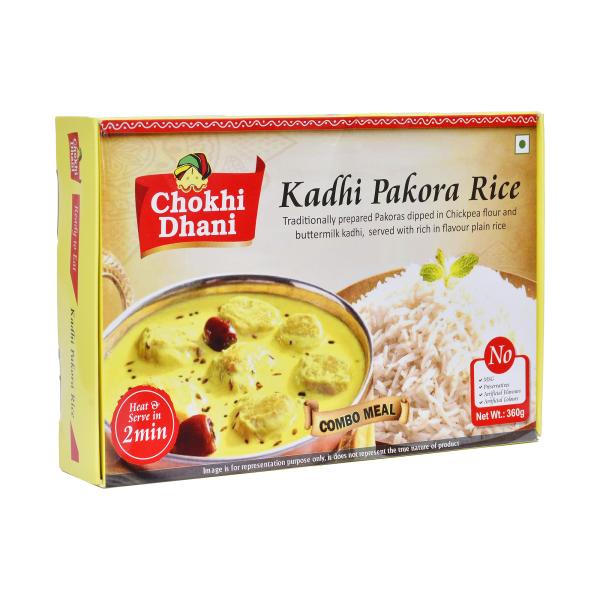 Chokhi Dhani Foods Ready to Eat Kadhi Pakora Rice Combo Meal 360 gm ...