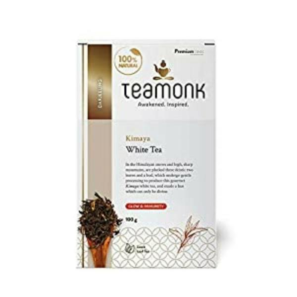 Teamonk Kimaya Darjeeling White Tea Leaves, Promotes Glowing Skin White ...