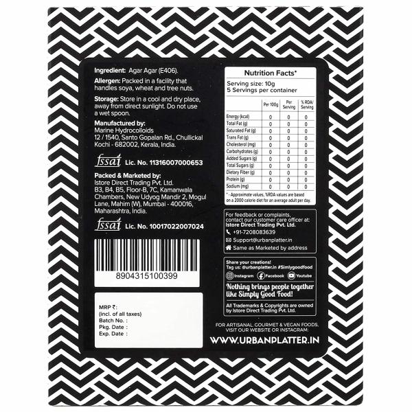 Urban Platter Professional-Grade Agar Agar Powder, 50g ( 5 Sachets of ...