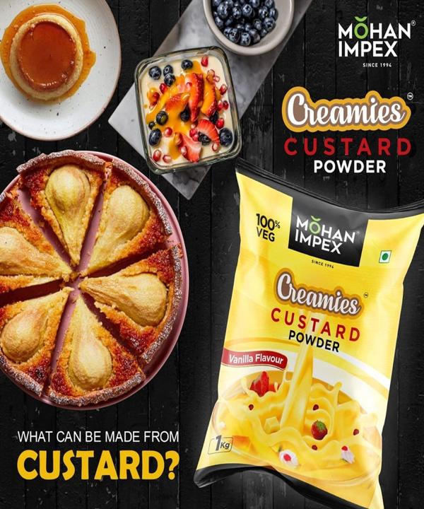 Mohan Impex Creamies Custard Powder Vanilla Flavour, 1 kg (Pack of 1 ...