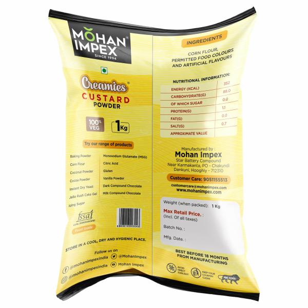 Mohan Impex 1kg Custard Powder- Vanilla [HoReCa Pack] - JioMart